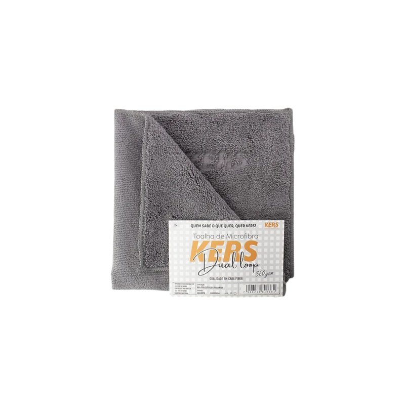 Pano de Microfibra Kers Dual Loop Cinza (40x40cm - 360G